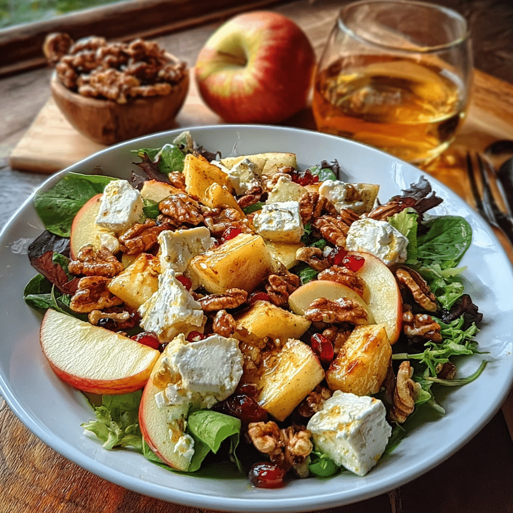 Autumn Apple and Feta Salad with Maple Toasted Nuts