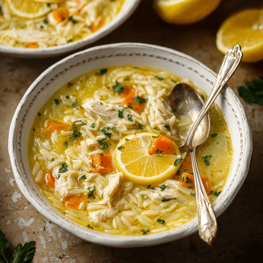 Easy Lemon Chicken Soup with Orzo Recipe