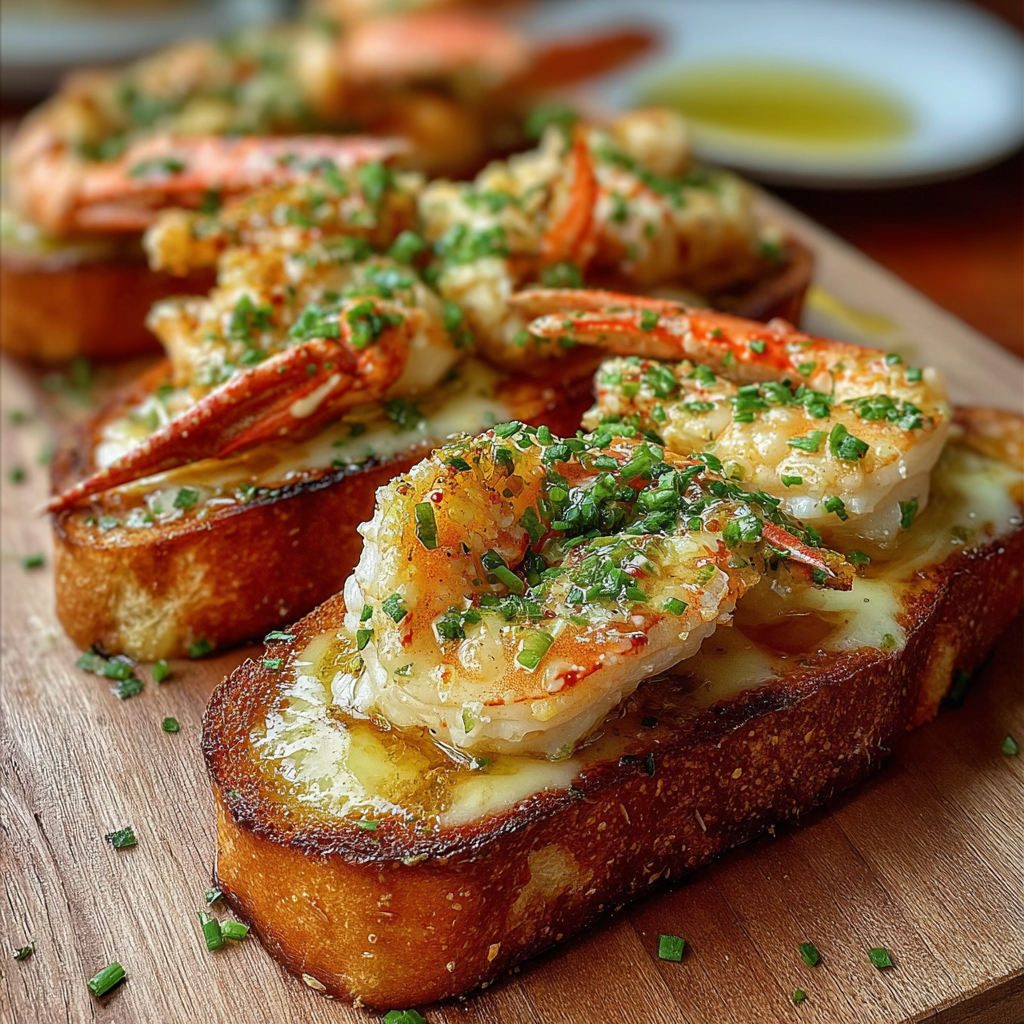 Garlic Butter Crab Toasts